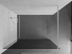 Mexen Kioto, Walk-In sprchová zástěna 80 x 200 cm, grafit 8 mm, bílý profil, 800-080-101-20-40