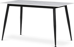 Jídelní set 1+4, stůl 130x70, deska slinutý kámen v imitaci bílého matného mramoru, č…, židle zelená látka
