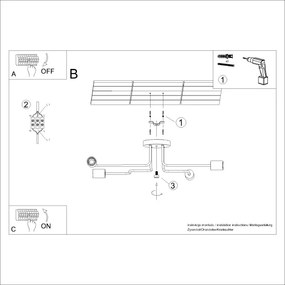 Sollux SL.1669 - Přisazený lustr TIMBO 4xE27/15W/230V černá/béžová/buk