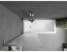 Mexen Next L, 1-křídlová vanová zástěna 70 x 150 cm, 6mm sklo námraza, chromový profil, 895-070-000-03-30-01