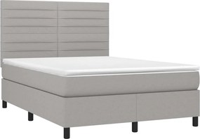 Box spring postel s matrací světle šedá 140 x 190 cm textil 3141849