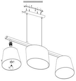 Eglo 98587 - Lustr na lanku ALMEIDA 3xE14/25W/230V