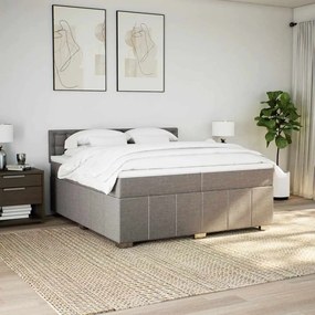 Box spring postel s matrací taupe 200x200 cm textil 3289493