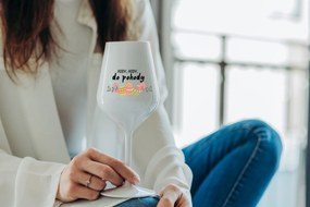 HODY, HODY, DO POHODY - bílá nerozbitná sklenice na víno 470 ml