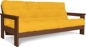 Marior Home  Rozkládací futonová pohovka Mexico - Ořech olejovaný / Yellow