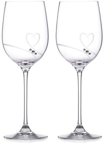 Diamante sklenice na červené víno Romance s kamínky Swarovski 450 ml 2KS