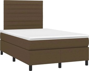 Box spring postel s matrací a LED tmavě hnědá 120x190 cm textil 3270207