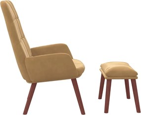 Relaxační křeslo s podnožkou hnědé samet 3315146
