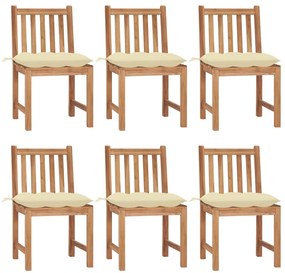 Zahradní židle 6 ks s poduškami masivní teak 3073132