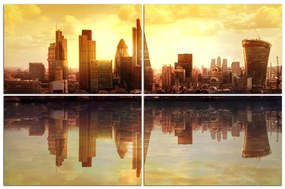 Obraz na plátně - Západ slunce Londýn 128D (150x100 cm)