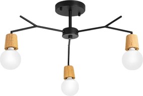 Toolight - Závěsné 3-ramenné svítidlo 3xE27 APP693-3C, černá-hnědá, OSW-05463