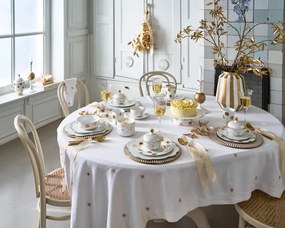 Pip Studio Dot Delight White - Gold sada 2ks hrnků 380ml, bílo-zlatá (Sada 2 ks hrnků 380 ml z tenkostěnného porcelánu)
