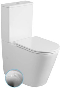 Sapho Sapho, DARIO RIMLESS WC kombi mísa s nádržkou, spodní/zadní odpad, bílá, PC106V