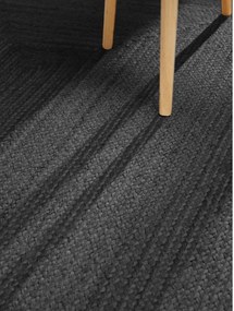 Černý oboustranný/ručně tkaný jutový běhoun 80x200 cm Juno – Hanse Home