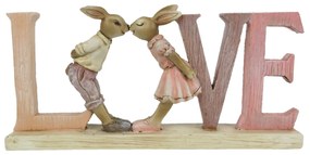 Velikonoční dekorace králíků Love - 19*3*9 cm