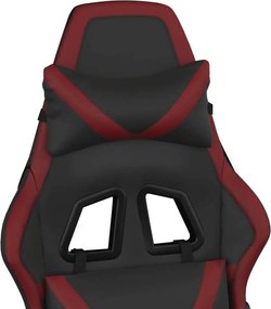 vidaXL Masážní herní židle umělá kůže [345430] Barva: Černá a vínová