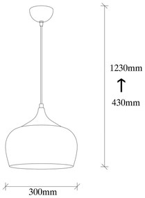 Závěsné světlo Berceste 212-S Ø30cm černá/zlatá