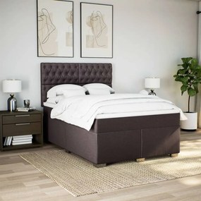 Box spring postel s matrací tmavě hnědá 140x200 cm textil 3290521