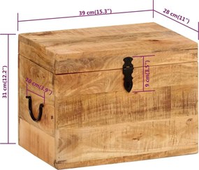 vidaXL Úložný box 39 x 28 x 31 cm masivní mangovníkové dřevo [338483]
