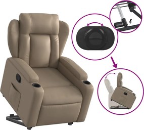 Zvedací polohovací křeslo cappuccino umělá kůže 3204550