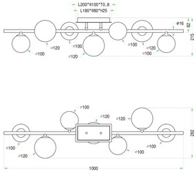 Wofi 7014-705W - LED Přisazený lustr VILLA 7xG9/3W/230V černá