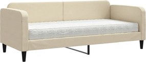 Válenda s matrací krémová 80 x 200 cm textil 3196797
