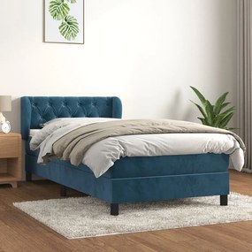 Box spring postel s matrací tmavě modrá 80 x 200 cm samet 3127641