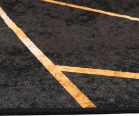 Koberec pratelný černý a zlatý 190 x 300 cm 136619