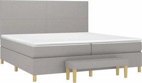 Box spring postel s matrací světle šedá 200 x 200 cm textil 3137021