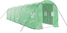Skleník s ocelovým rámem zelený 20 m² 10 x 2 x 2 m 3188020