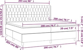 Box spring postel s matrací světle šedá 200 x 200 cm textil 3131697