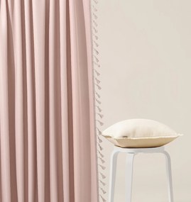 Room99 Hotový závěs na kroužcích s třásněmi Lara Jednobarevný Barva: Růžová, Velikost: 140 x 280 cm