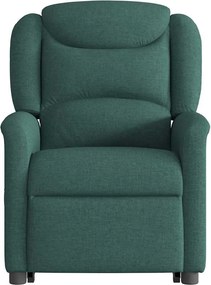 Zvedací polohovací křeslo tmavě zelené textil 3303200