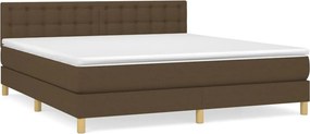 Box spring postel s matrací tmavě hnědá 160x200 cm textil 3140948