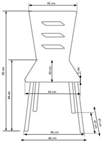 Židle NIRA – kov, překližka, bílá Halmar