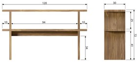 Konzolový stolek verner 120 x 30 cm hnědý MUZZA