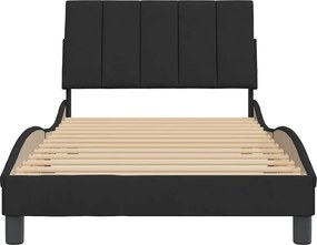 Rám postele bez matrace Hanko černý 100 x 200 cm samet 3207833