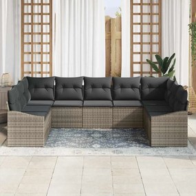 Set pohovek 9 ks Šedá polyratan 3346879