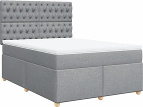 Box spring postel s matrací světle šedá 140 x 190 cm textil 3291282