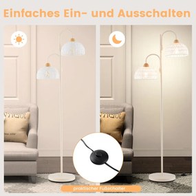 Costway Stojací lampa se 2 světly a nožním spínačem otočná stromová lampa o 350°