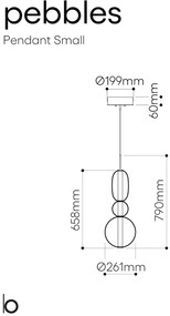 Bomma Luxusní LED závěsné svítidlo Pebbles Small s baldachýnem Stmívání, řízení: TRIAC, Konfigurace: Konfigurace 9