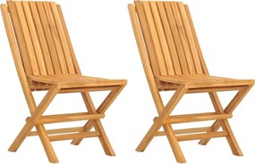 vidaXL Skládací zahradní židle 2 ks 47x47x89 cm masivní teakové dřevo [362757]