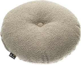 Sametový polštář s knoflíkem barva béžová látka pletený vzor