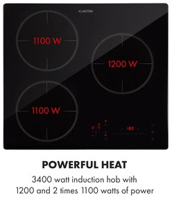 Klarstein TrinityCook, indukční varná deska, 3400 W, ovládání dotykem, sklo