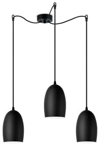 Černé trojramenné závěsné svítidlo Sotto Luce UME Matte, ⌀ 14 cm