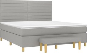 Box spring postel s matrací světle šedá 160 x 200 cm textil 3137245