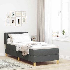 Postel s boxspringem s polštářem Tmavě šedá 200 x 80 cm textil 3341322