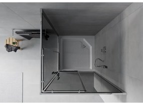 Mexen Rio čtvercový sprchový kout 90 x 90 cm, Grafitově černá, Chromovaná + sprchová vanička Rio, Bílá - 860-090-090-01-40-4510