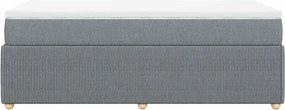 Box spring postel s matrací světle šedá 80 x 200 cm textil 3285525