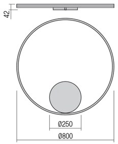 Redo 01-1911 nástěnné LED stmívatelné svítidlo Orbit bronz, 54W, 4000K, ø80cm